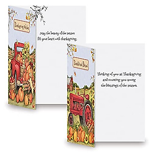 Current Thanksgiving Trucking Greeting Cards Set - Themed Holiday Card Variety Value Pack, Set of 8 Large 5 x 7-Inch Cards, Assortment of 4 Unique Designs, Envelopes Included
