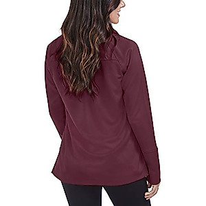 Seek No Further by Fruit of the Loom Women's Long Sleeve Full Zip Raglan Track Jacket, Athletic Maroon, Small