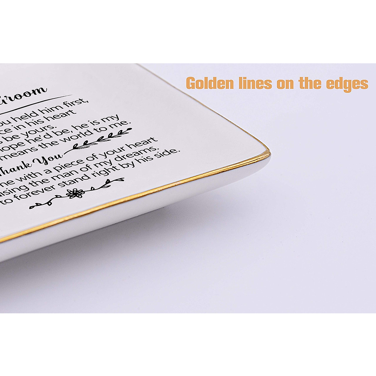 Topthink Gift for Mother of the Groom From Bride-You Loved Him First,You Held Him First-Thank You New Mom - Wedding Gift - Bridal Shower Gift- Ceramic Jewelry Holder Ring Dish Trinket Box Tray