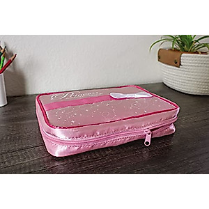 Princess Bible Cover for Girls, Zippered, with Handle, Canvas, Pink, Medium