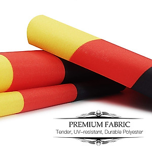 ANLEY Germany Deluxe Desk Flag Set - 6 x 4 Inch Miniature German Desktop Flag with 12" Solid Pole - Vivid Color and Fade Resistant - Black Base and Spear Top