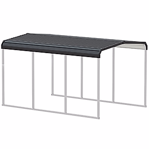 Xilingol 10x15 FT Metal Carport, Heavy Duty Carport Canopy with Galvanized Steel Frame and Roof, Outdoor Storage Shed, Car Tent Garage Shelter for Pickup, Truck, Boat and Tractor, Grey