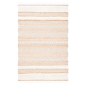 Safavieh Natura Collection Accent Rug - 4' x 6', Natural & Ivory, Handmade Jute, Ideal for High Traffic Areas in Entryway, Living Room, Bedroom (NAT123A)