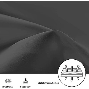 Hriksh Travel Pillow Case 12x18 Size Pack of 2 Pieces 100% Egyptian Cotton Envelope Closure 500 Thread Count Toddler Pillowcase Fits Up to 12x18, 12x16 or 11x15 (Dark Grey)