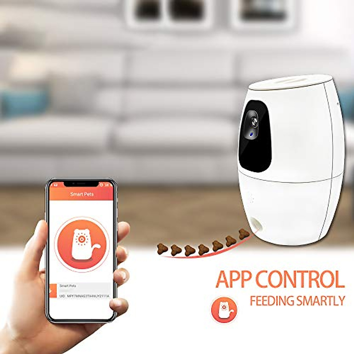 ZZK Automatic pet Feeder Food APP Remote Control pet Dog fed Regular Meals Snack Dispenser Camera Surveillance Camera 720P