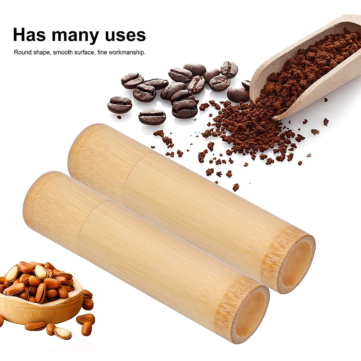 Restokki Food Jars Canisters, Smell Proof Containers, Weed Container, 2Pcs Tube Portable Tea Storage Cylinder Mini Round Spices Storage Jar