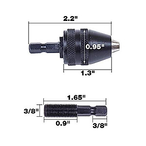 AUTOTOOLHOME 1/4-inch Hex Shank Keyless Drill Chuck Quick Change Adapter Power Screwdriver to Drill Converter Conversion Conversion Tool