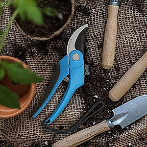Nevlers 8" Bypass Pruning Shears for Gardening | Garden Shears with Stainless Steel Blades & 8mm Cutting Capacity| Professional Garden Scissors | Heavy Duty Gardening Hand Tools |Blue Gardening Shears