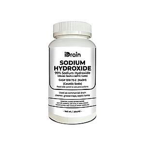 iDrain Sodium Hydroxide (NaOH) as a Drain Opener, Grease Trap Cleaner & Septic Tank Maintainer 1-Pound