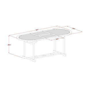 East West Furniture BSDK9CWNA 9 Piece Patio Garden Table Set Includes an Oval Outdoor Acacia Wood Dining Table and 8 Folding Side Chairs, 36x79 Inch, Natural Oil
