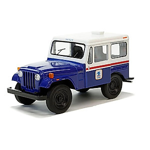 Greenlight 29998 United States Postal Service (USPS) 1971 Jeep Dj-5 Postal Mail Delivery Vehicle Hobby Exclusive 1/64 Diecast Model Car, Blue