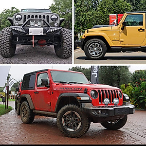 Zmoon Led Round Light Bar 2PCS 4.5" 140w 14000LM Flood Light Pod Off Road Fog Driving Roof Bar Bumper for Jeep,SUV Truck, Hunters