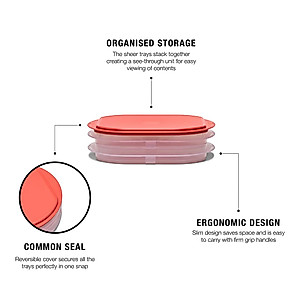 Tupperware Fridge Stackable Low 1pc - Pink, Modern Functional, 450ml