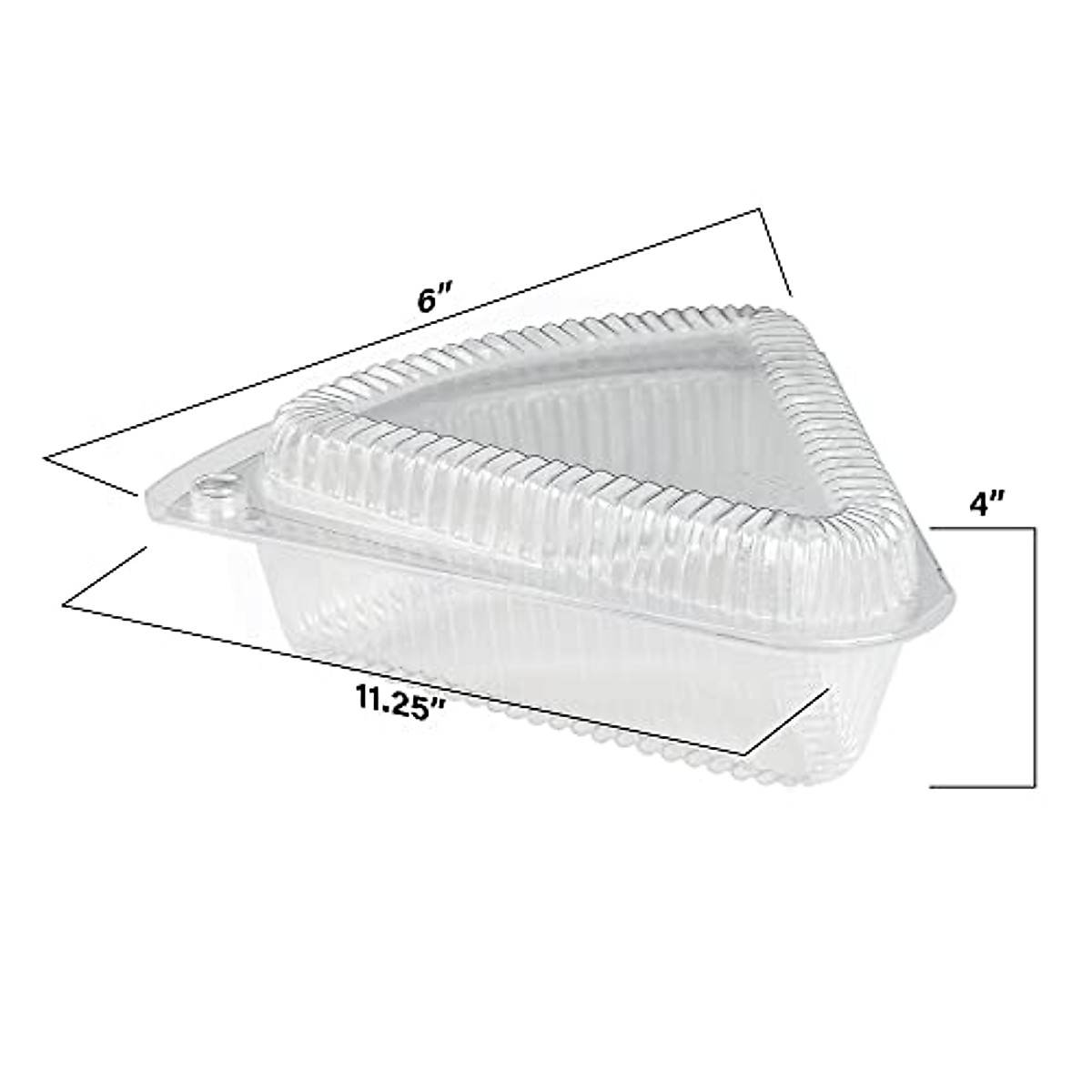 MT Products Hinged Medium Shallow Plastic Pie/Cheesecake/Cake Slice Container for 9 inch Pies Pack of 20