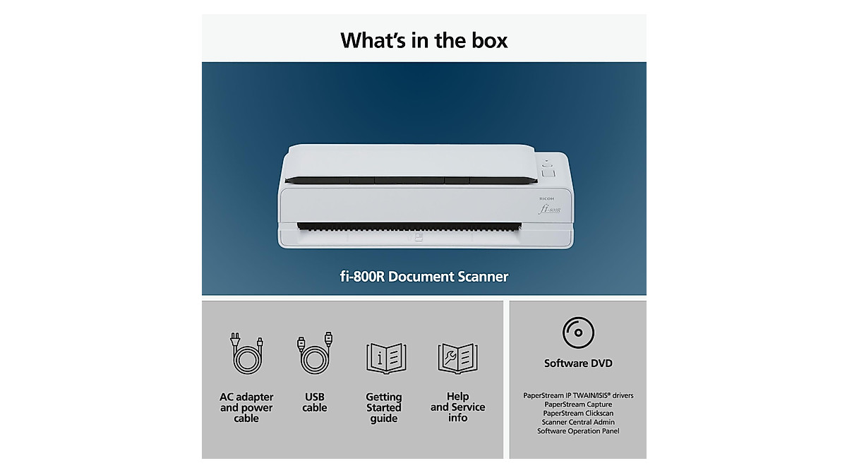 Fujitsu fi-800R Compact Duplex Scanner with Dual ADFs