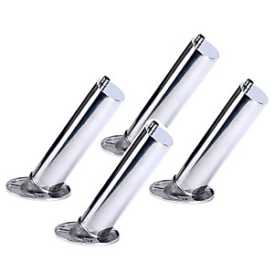 Amarine Made 4-Pack Heavy 316 Duty Stainless Steel Rod Holders with Drain, Flush Mount Fishing Rod Pole Holders, 30 Degree, 15degree, 90 Degree (15 Degree)