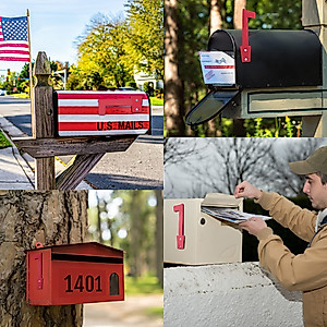 Anley Universal Outgoing Mailbox Flag for Brick, Wood, Metal & Stucco - Rust Resistant Plastic Alert Postal Carrier Raised Signal Flags Replacement Kit - Mounting Fasteners Included (Red, Flag Only)