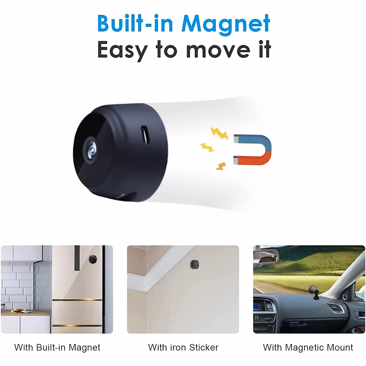 WOHAOK Mini Hidden Cameras, Wireless WiFi Camera HD 1080P Home Security, Surveillance with Audio and Video Live Feed, Covert Baby Nanny Cam, Tiny Smart Cameras with Night Vision and Motion Detection