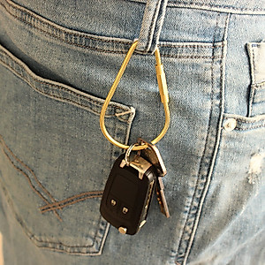 Durable Brass Screw Lock Clip Key Chain Ring, Simple Style Car keychain for Men Women (3PCS) (3), Golden, 5.04 x 4.21 x 0.55 inches;‎1.9 ounces