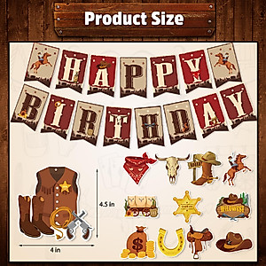 Cowboy Happy Birthday Party Decorations - NOVBAUB 29PCS Hanging Swirls Western Birthday Party Decorations Whirls Hanging Streamers Rodeo Hanging Swirls Streamers Cowboy Birthday Party Decorations
