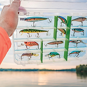 Lure Lock LL1T-1101 Large Thin Box - 1Cavity w/Ocean Blue Tak Logic Liner, Clear w/Green Accent