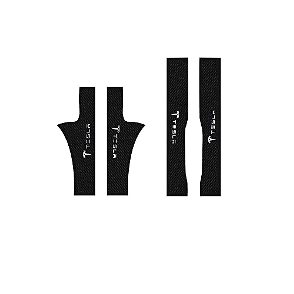 RSKVA Full Coverage Threshold Protection Sticker for Tesla Model 3 Carbon Fiber Leather Door Entry Guard Sticker Inner Accessories Self-Adhesive (White)