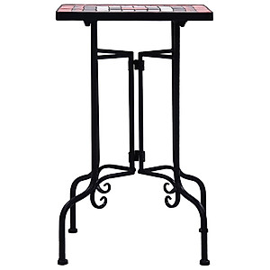 KTHLBRH (Fast Shipments) Plant Stand, Flower Pots Shelf Rack, Plant&Planter Display for Living Room, Balcony,Bedroom and Patio Garden Mosaic Side Table Terracotta and White Ceramic