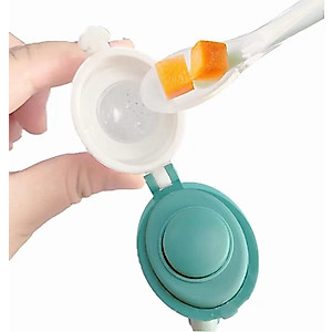 PandaEar 2 Pack Baby Fresh Fruit Food Feeder Nibbler Pacifier with 2 Silicone Replacement Pouches| Training Massaging Toy Teether| Food Grade Soft Safe BPA-Free| Babies Toddlers Infants Kids