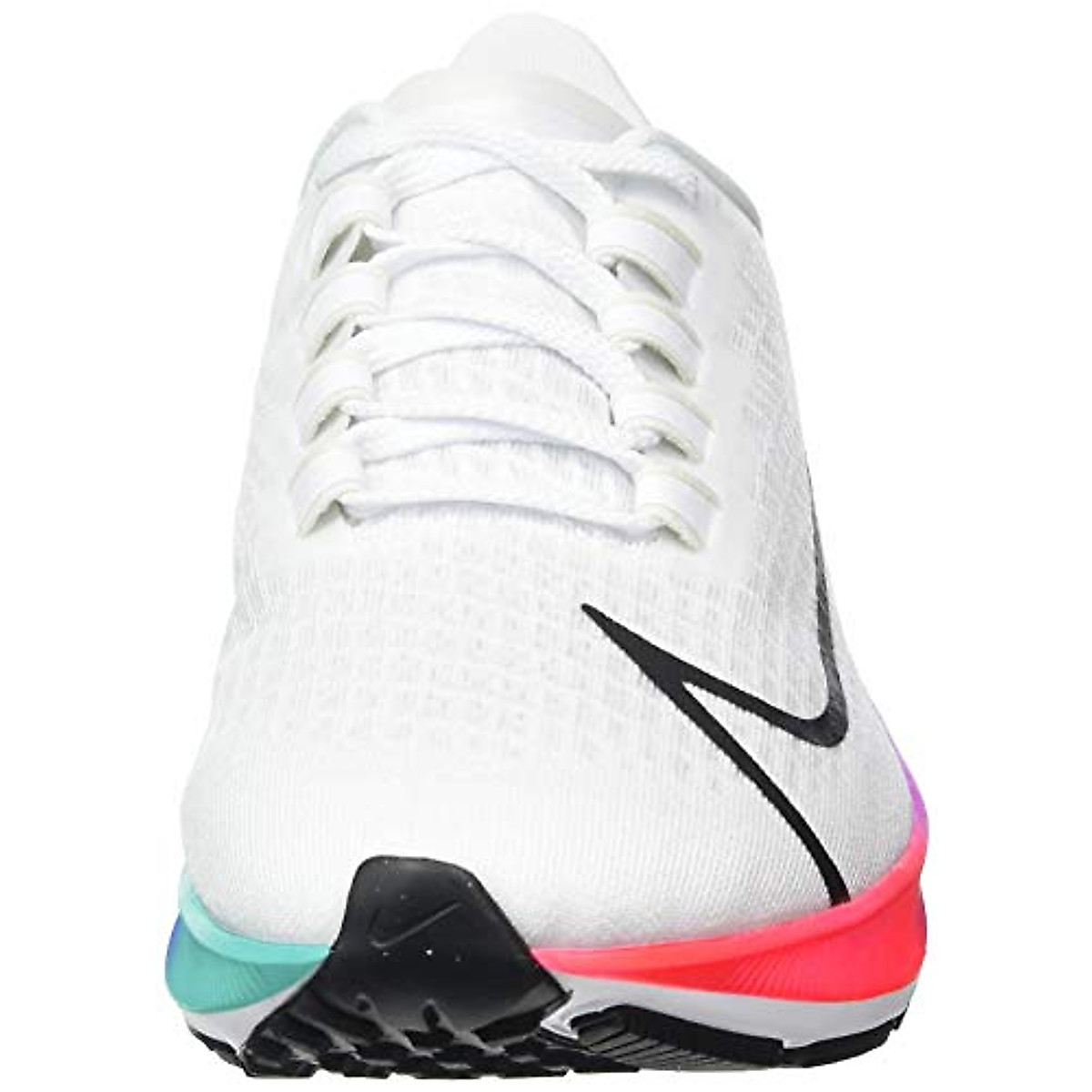 NIKE Women's Race Running Shoe, White Flash Crimson Hyper Violet Spruce Aura Vapor Green Black, 8.5