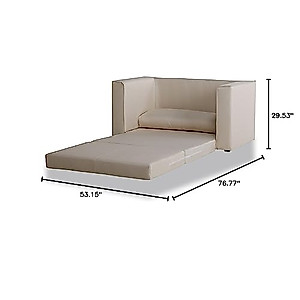 Gold Sparrow Corona Convertible Loveseat Sleeper, Beige