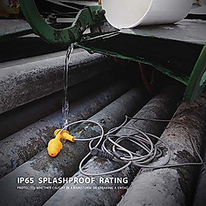 Elgin Ruckus+ Earplug Earbuds with Mic, 25 dB Noise Reduction Wired Earbuds, Safety Ear Plugs Headphones, OSHA Compliant Hearing Protection for Work Construction Industrial, Sweatproof Headphones