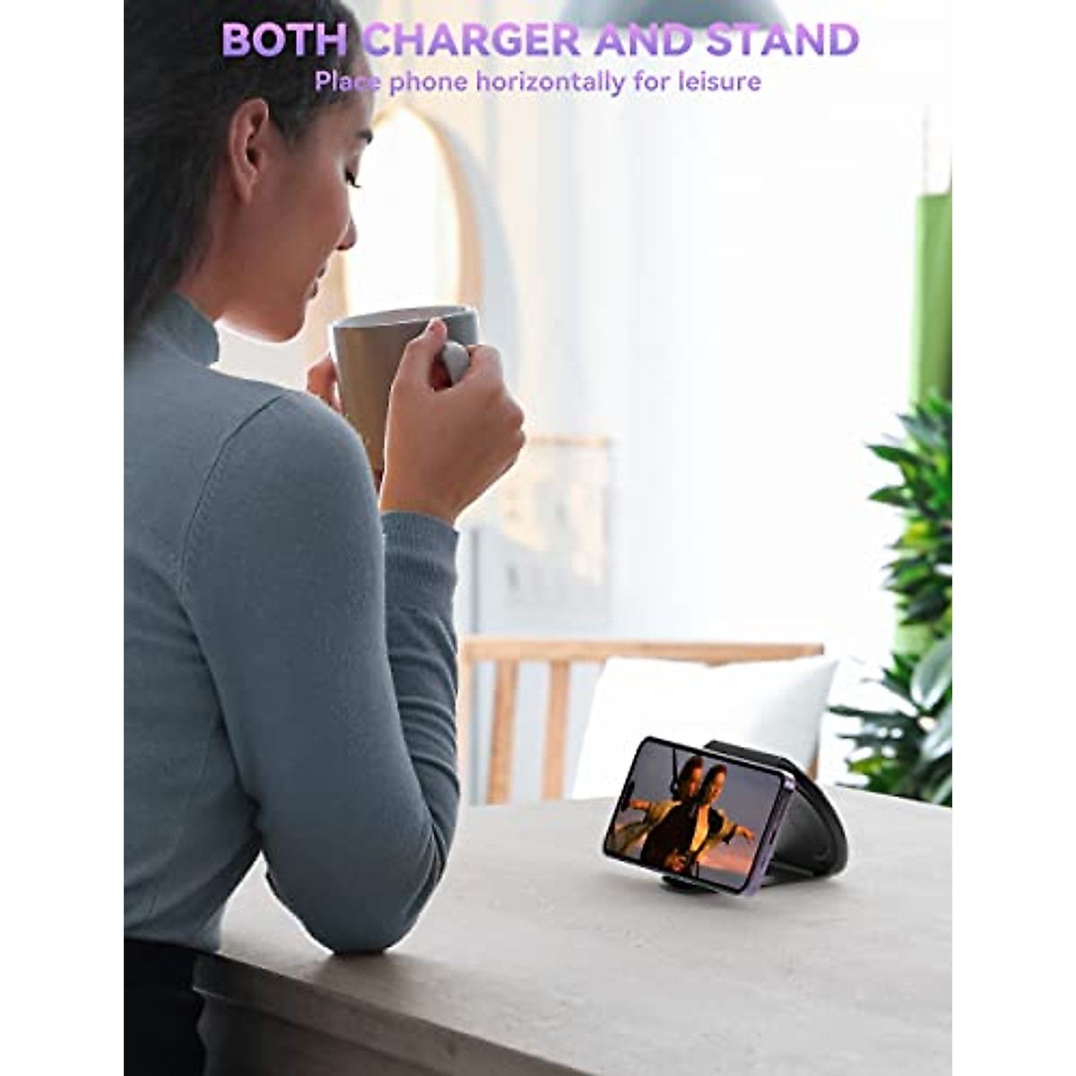 Consasy Magnetic Wireless Charger, Foldable Wireless Charger 3 in 1 Charging Station for Multiple Devices, Travel Charger for iPhone 14 13 12 Series, AirPods 3/2/Pro, iWatch 2-Ultra(Adapter Included)