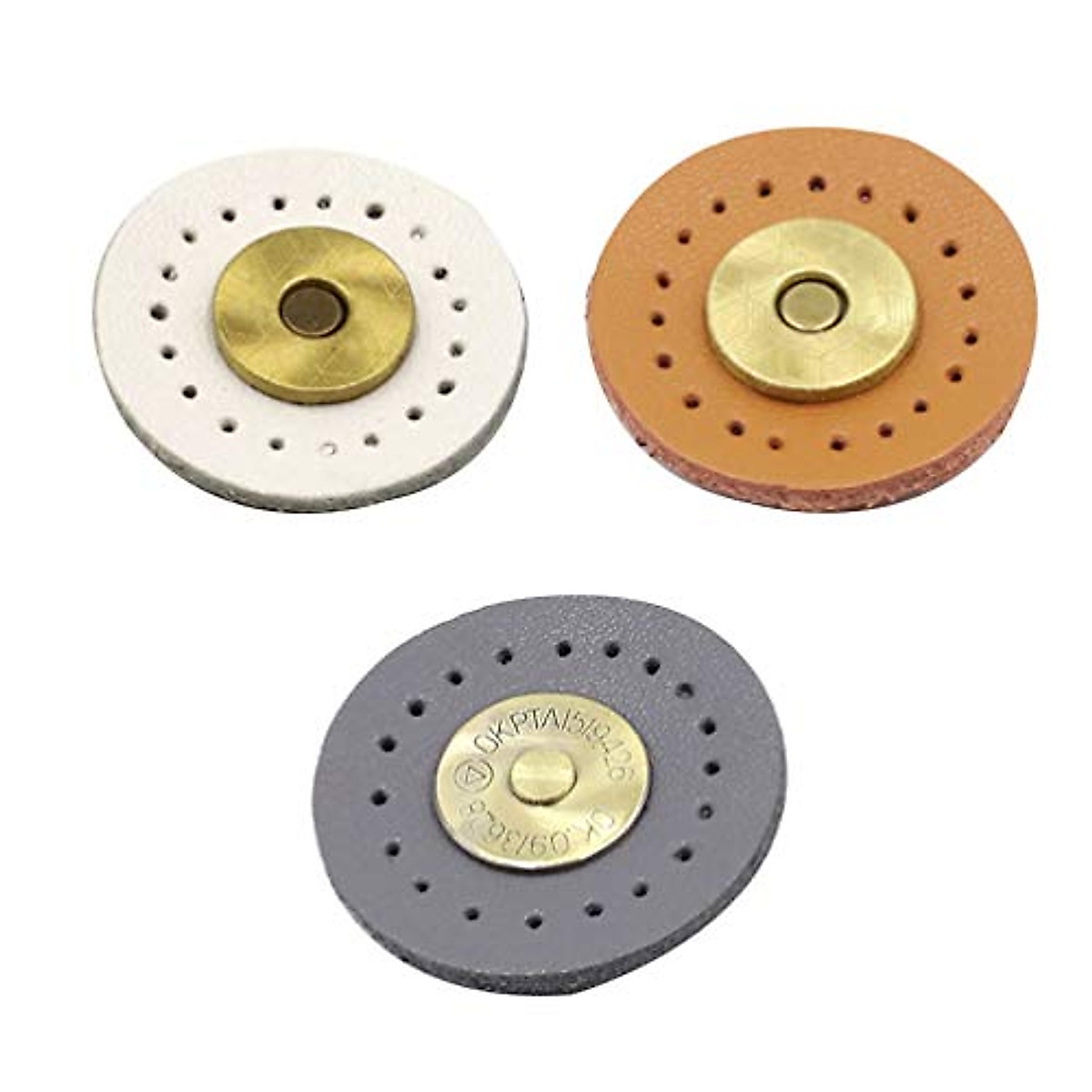 EXCEART Purse Wallet 2 Pair Magnetic Buckle Bag Button Purse Snap Closure Purse Handbag Fastener Replacement for DIY Purse Bag Clothes Leather Accesories Brown Yellow Round Purse