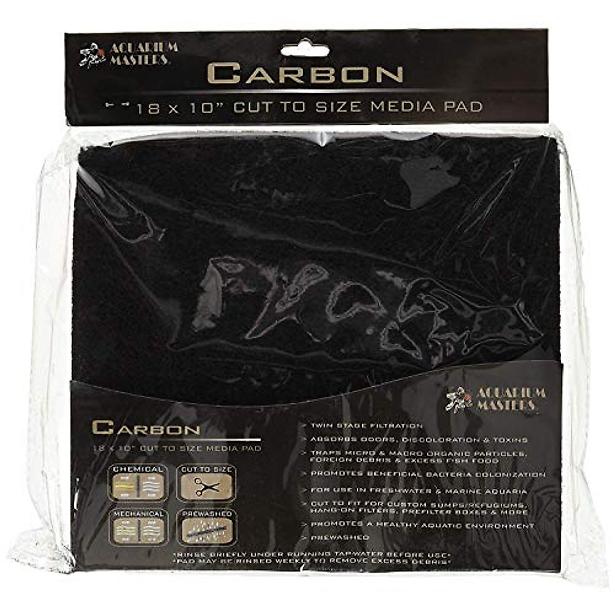 EA Premium Carbon Infused Filter Pad 18x10 - Cut to Fit for Aquariums and Pond