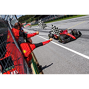 Uelfbaby 12Pcs 8x12 Inch Checkered Black and White Racing Flags NASCAR Flags on Stick, Formula One F1 Racing Flags Hand Held Stick Flags with Kid-Safe Spear Top, Children's Party Decoration