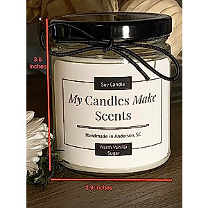 My Candles Make Scents| Personalized Handcrafted Soy Candle | 9oz Stylish Clear Jars | Many Scents To Chose From| Free Shipping (Honeysuckle Jasmine)