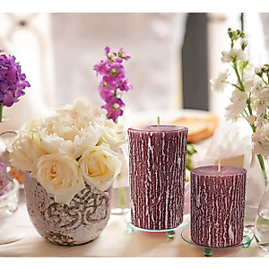 Hyoola Timberline Pillar Candles - 6 Pack - Rose Pink Pillar Candles - European Made Rustic Pillar Candle - 2.5 Inch x 3.5 Inch