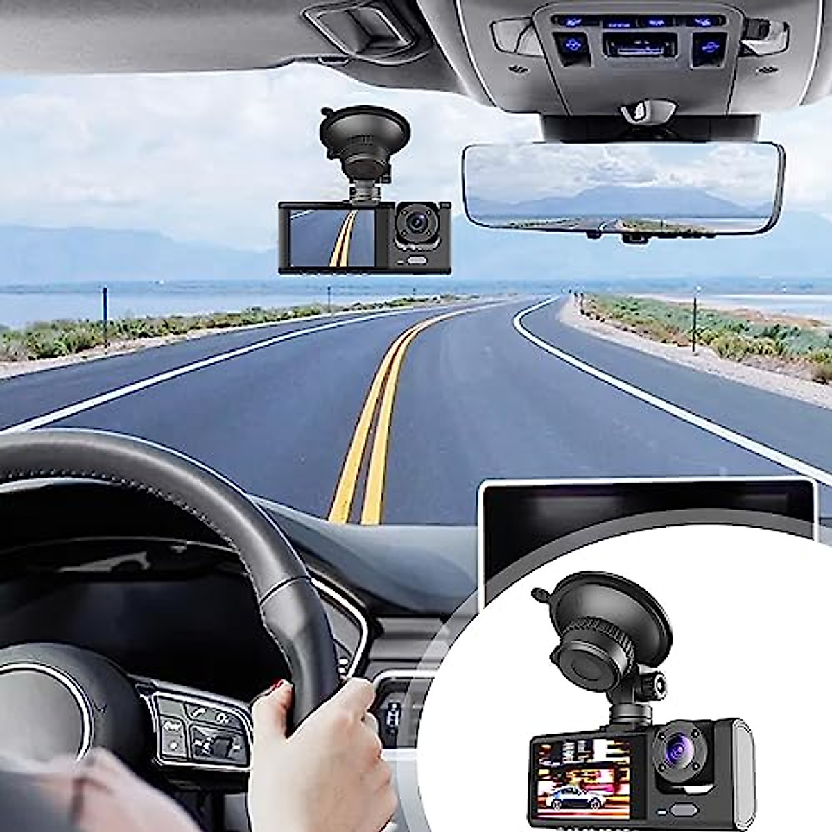1080P Smart Dash Cam - 2.0Inch IPS Driving Recorder - Car Driving Recorder with Night Vision, Seamless Loop Recording, Emergency Video Lock - Video Recorder for Car