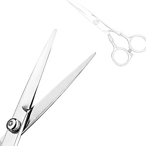 Hair Cutting Scissors Professional Home Haircutting Barber/Salon Thinning Shears Kit with Comb and Case for Men/Women (Silver)