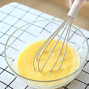 Egg Beater, Silicone Whisk, Whisks for Cooking, Egg Whisk, Mini Silicone Manual Egg Beater Stirring Frother Mixer Blender Kitchen Cooking Utensils Pink