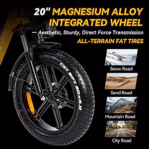 Folding Electric Bike for Adults, Up to 50 Miles 30 MPH, 48V 720Wh Removable Battery, 20" Fat Tire City Commuter Ebike, 1000W Motor, Step-Thru Foldable Electric Bicycle with Dual Shock Absorber