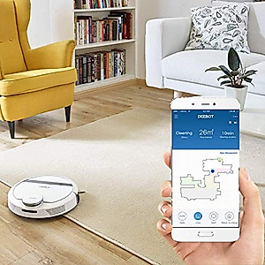 Ecovacs Deebot 907 Smart Robotic Vacuum, Carpet, Bare Floors, Pet Hair + Mapping Technology, High Suction Power, WiFi, Compatible with Alexa and Google Assistant (Renewed)
