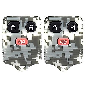 2x New Camouflage Keyless Entry 3 Button Remote Car Key Fob for Fit/For F150 Explorer Escape Edge Ranger Fusion etc with DIY Programming