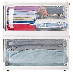 Homde 2 Pack X-Large Storage Bins with Wheels and Load up to 132lb, Collapsible Storage Box Containers Plastic Organizer with Lids & Handle for Home, Kitchen and Office