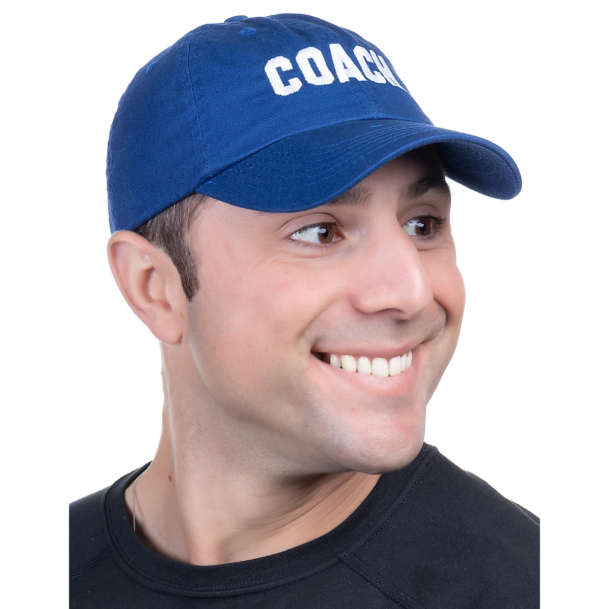 Ann Arbor T-shirt Co. Coach | Royal Blue Coaching Baseball Hat, Men & Women Team Cap - (Royal, DadHat)