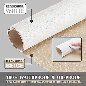 K KNODEL Large Office Leather Desk Mat, Mouse and Keyboard Pad, Computer and Laptop Mat, Desktop Protector and Cover, Writing Pad and Blotter (31.5"x15.7", White)