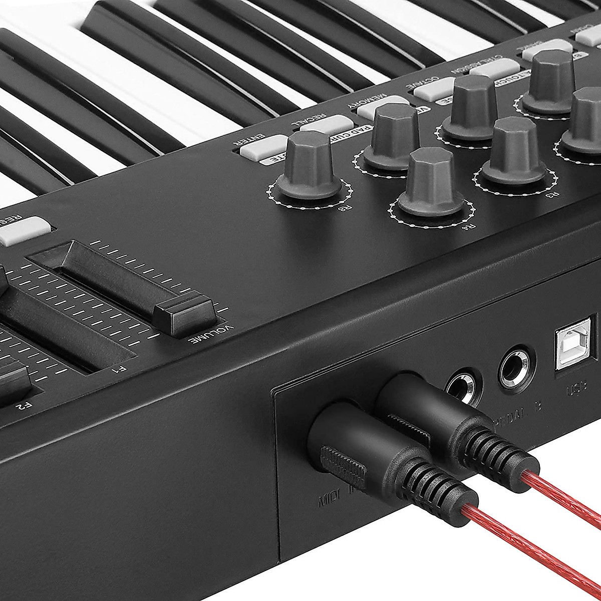 TNP Midi to USB Cable Interface Converter - IN OUT Midi Cable Host Adapter Plug Controller Wire Cord For Keyboard Synthesizer Device to Mac Pc Computer Laptop iPad iPhone Music Studio (Red 6 FT)