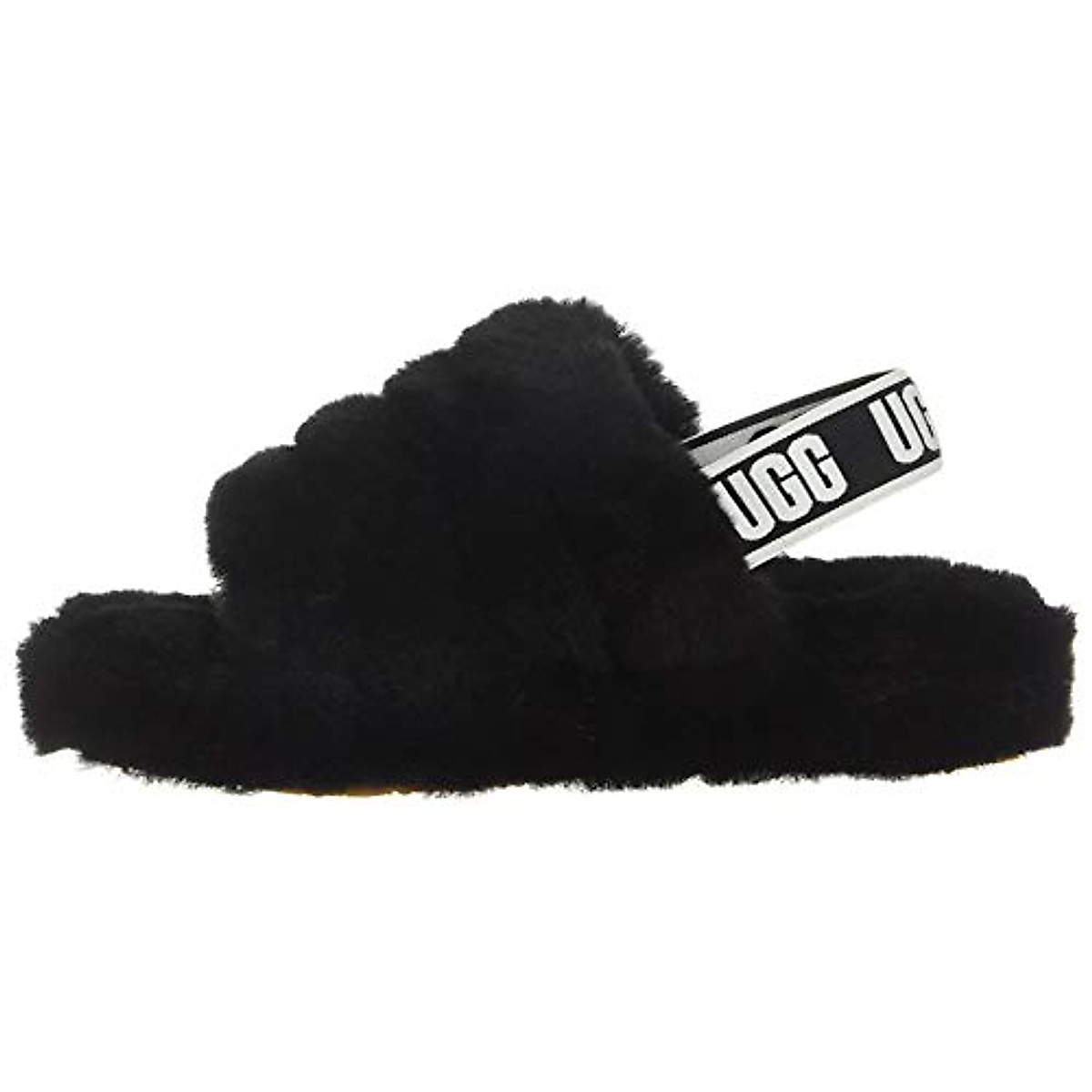 UGG Kids' Fluff Yeah Slide Slipper, Black, 4