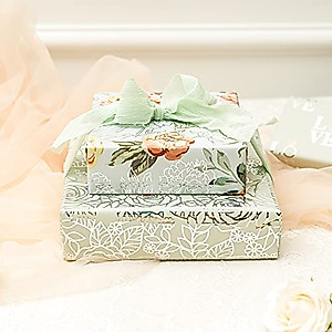 LeZakaa Silver Wrapping Paper Roll - Mini Roll - Flower & Love and Ring with Metallic Foil Design for Wedding, Engagement,Bridal Shower - 17 x 120 inches, 3 Rolls (42.5 sq.ft.ttl.)