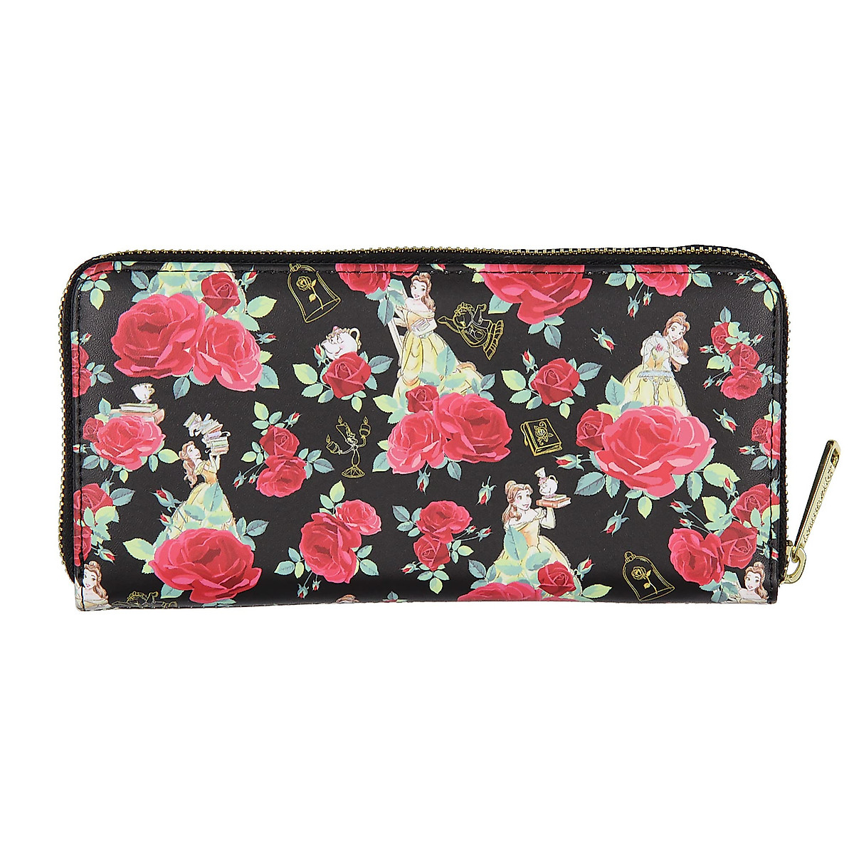 Loungefly Disney Beauty And The Beast Belle Roses Zip Around Wallet